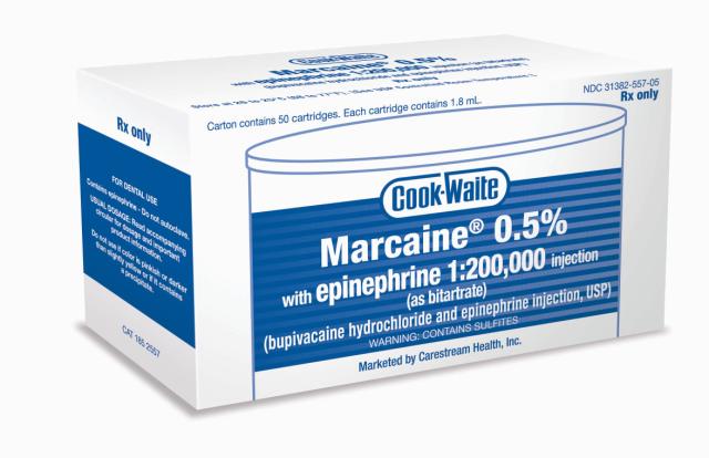 Marcaine 0.5% With EPI 1:200,000 Cook-Waite 1.8ml 50/box Rx