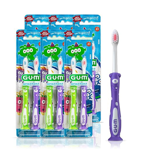 GUM Monsterz Kids Toothbrush w/ Suction Cup Assorted Colors12/pkg